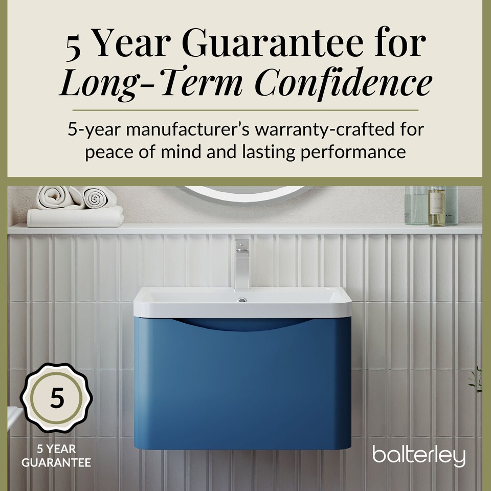 Balterley Arch Wall Hung 1 Drawer Bathroom Vanity Unit & Polymarble ...