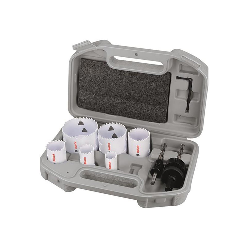 Bosch Multi Material Hole Saw Set 9-Piece - 6 Sizes 20-64mm with 2 ...