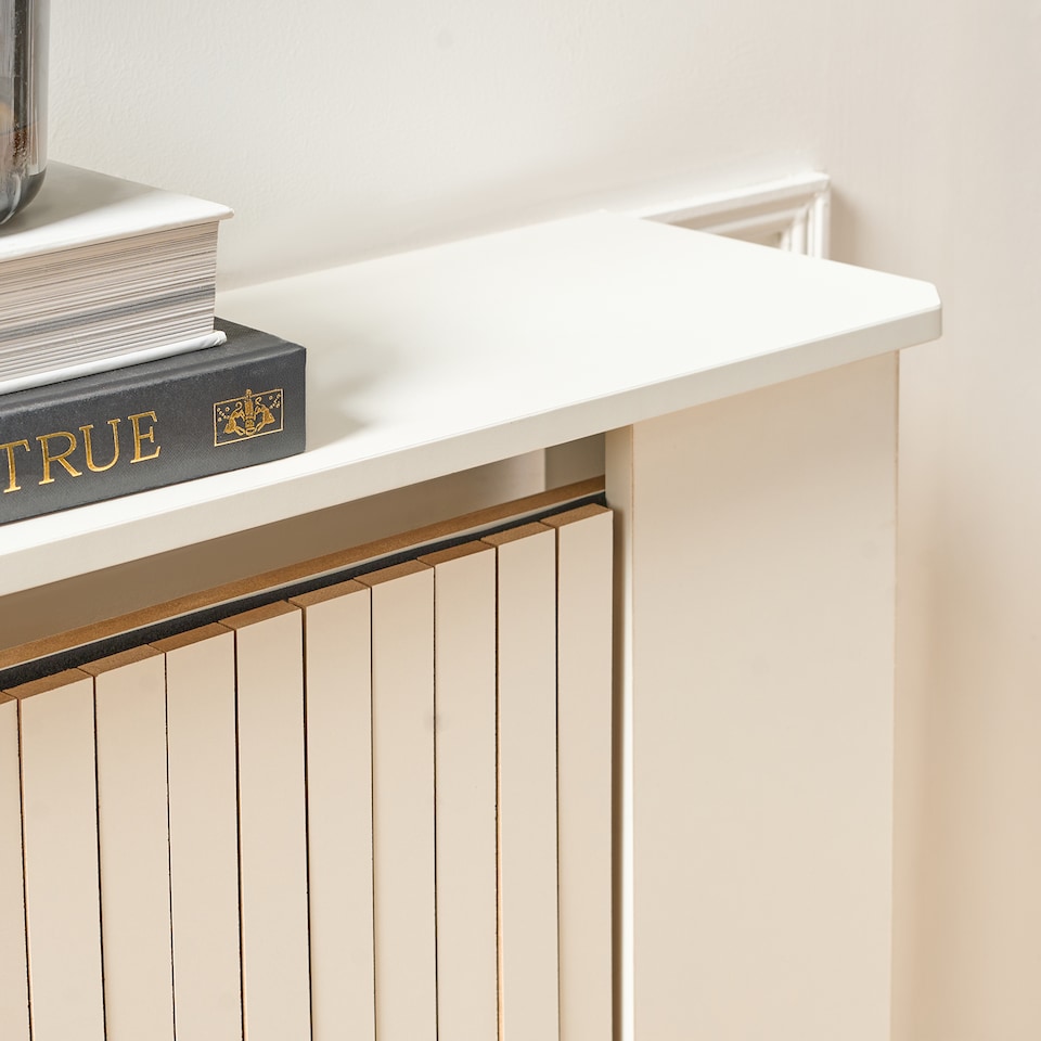 OHS Ribbed Radiator Cover Slatted Engineered Wood - Small | Cream ...