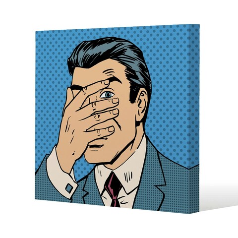 retro style Halftone (Canvas Print) 90 x 90 x 4cm - Tesco Groceries