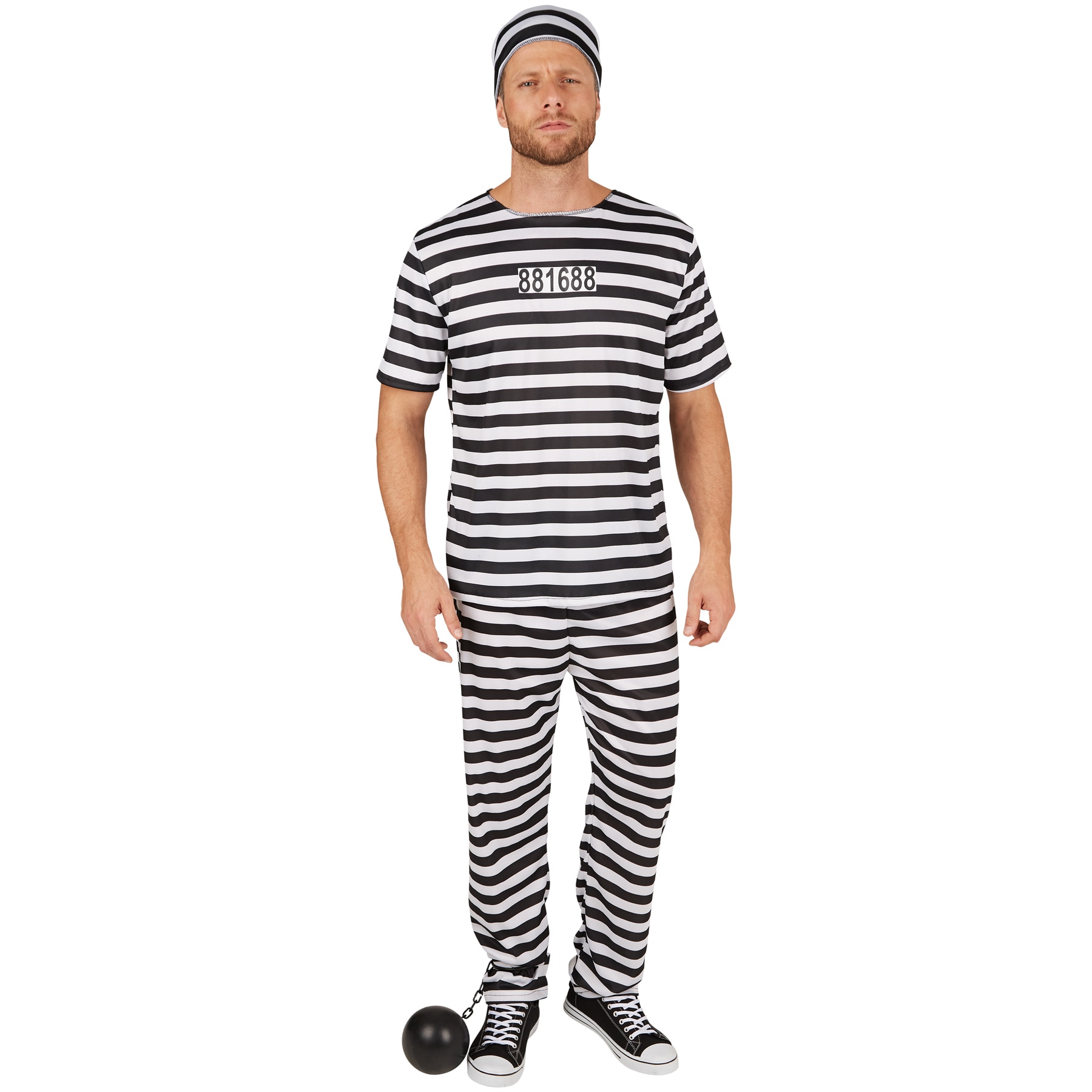 Mens convict costume | Black | black/white | S | 1 - Tesco Groceries