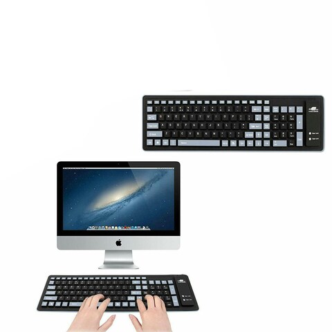 Silicon Wireless Bluetooth Keyboard, Black - Tesco Groceries