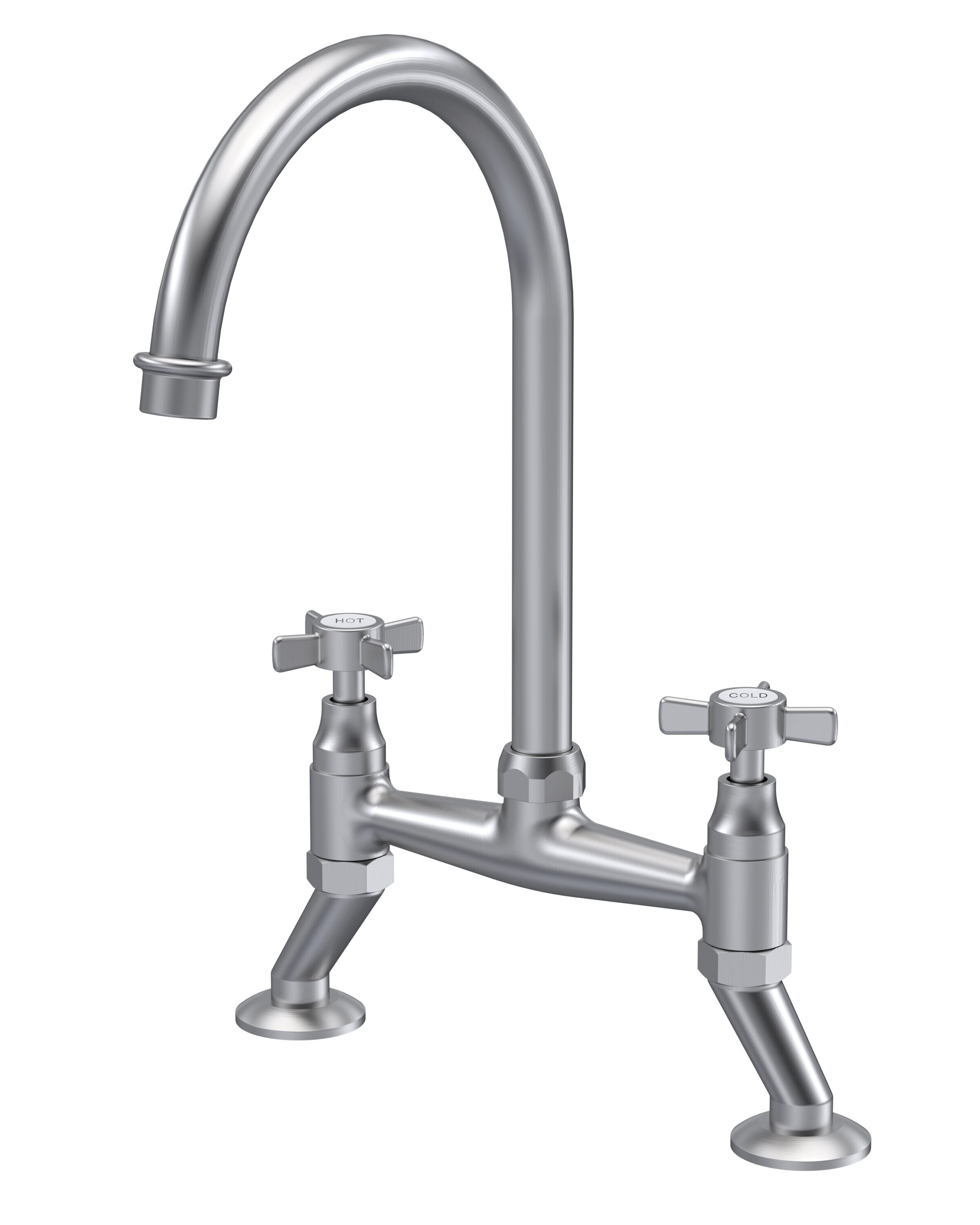 Balterley Traditional Bridge Mixer Kitchen Tap with Crosshead Handles ...