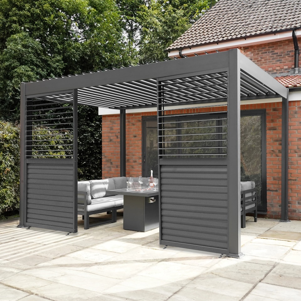 Anthracite Aluminium Pergola Shutter Panel – 92cm Wide - Tesco Groceries