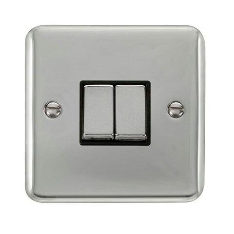 SE HOME Curved Polished Chrome 10A 2 Gang 2 Way Ingot Light Switch ...