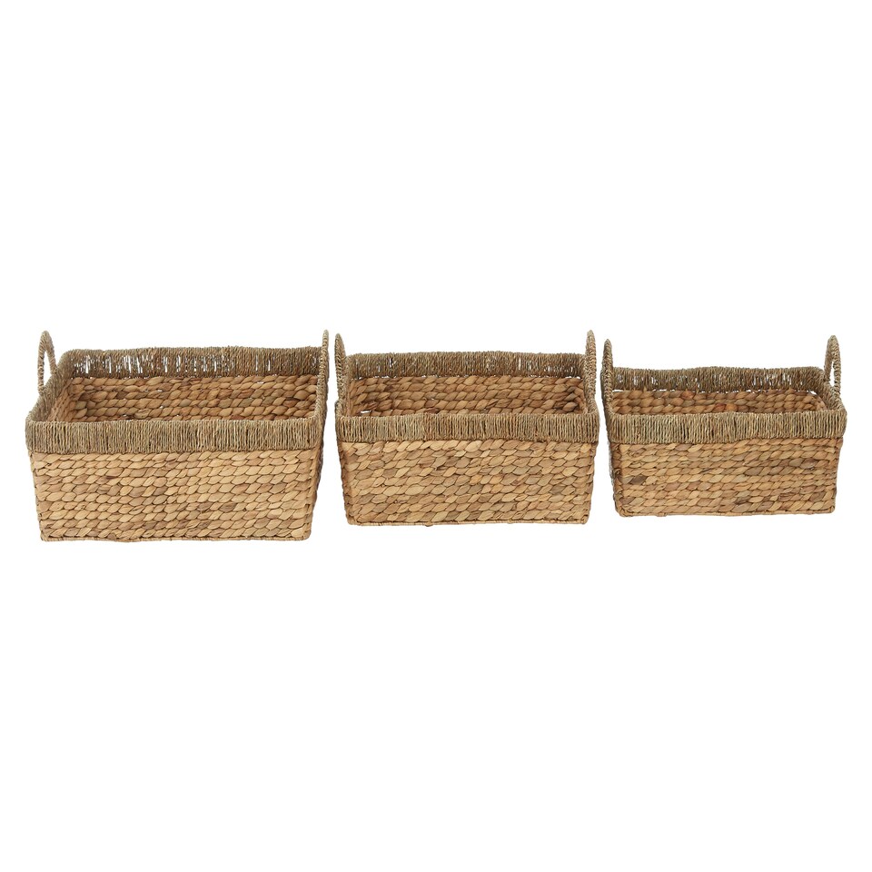 Lidi Double Seagrass Rim Storage Baskets. | Cream - Tesco Groceries