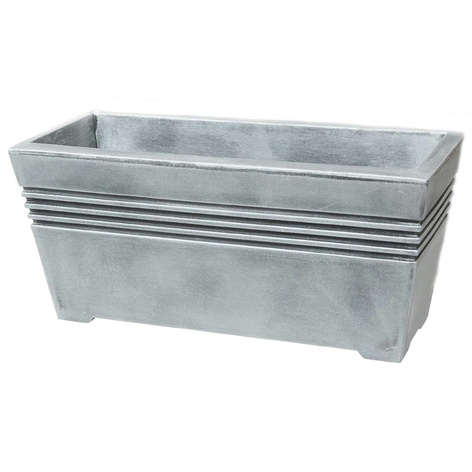 2 x Trough Grey Venice Trough Flower Planters For Home Garden ...