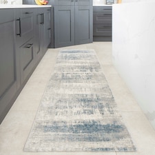 KUKOON Silver Grey Distressed Abstract Hallway Runner Rug 70cm x 240cm ...