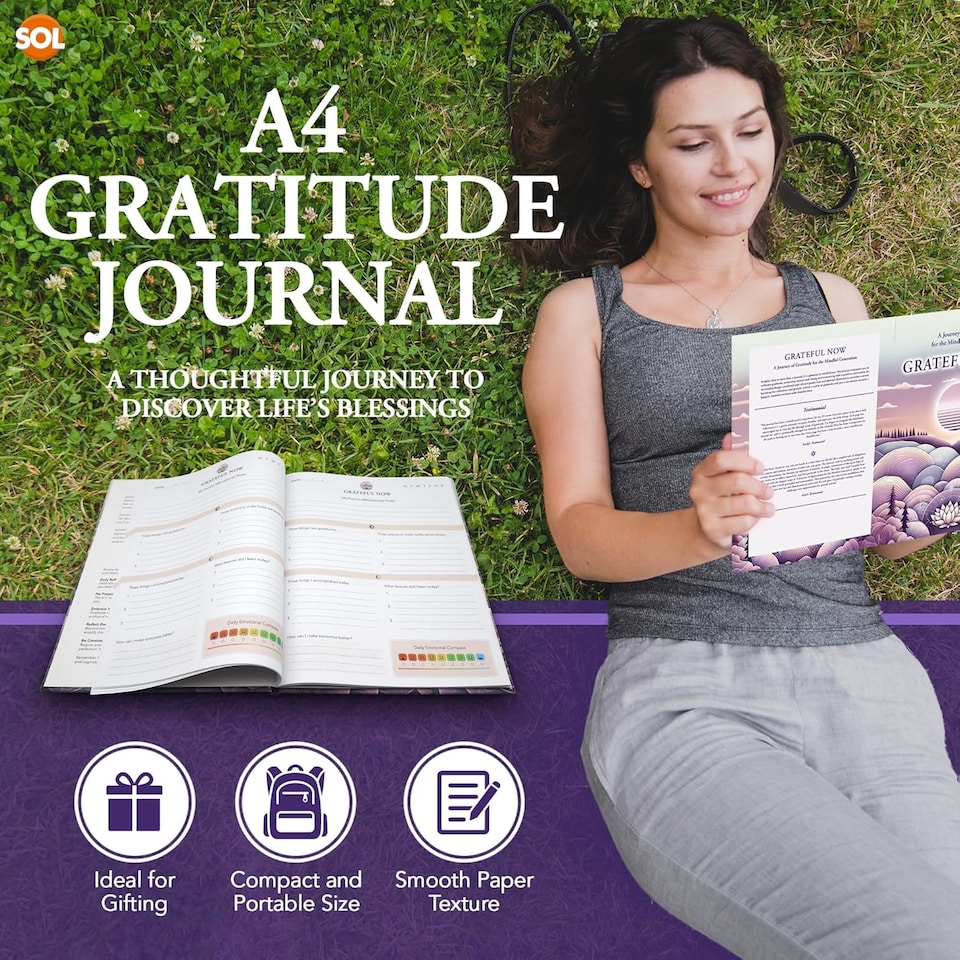 A4 Gratitude Journal – Daily Self-Care Diary for Mindfulness ...