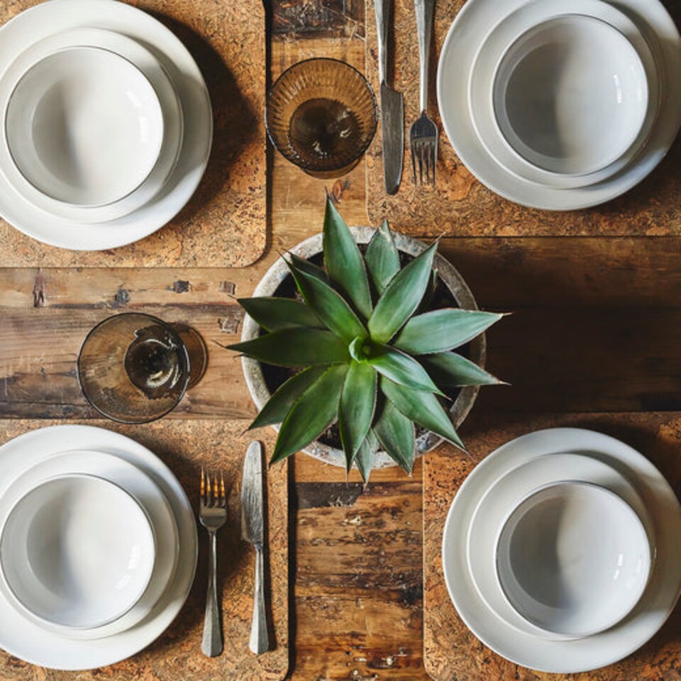 Cooks Professional 16pc Nordic Stoneware Dinnerware Set 4 Person Plate ...