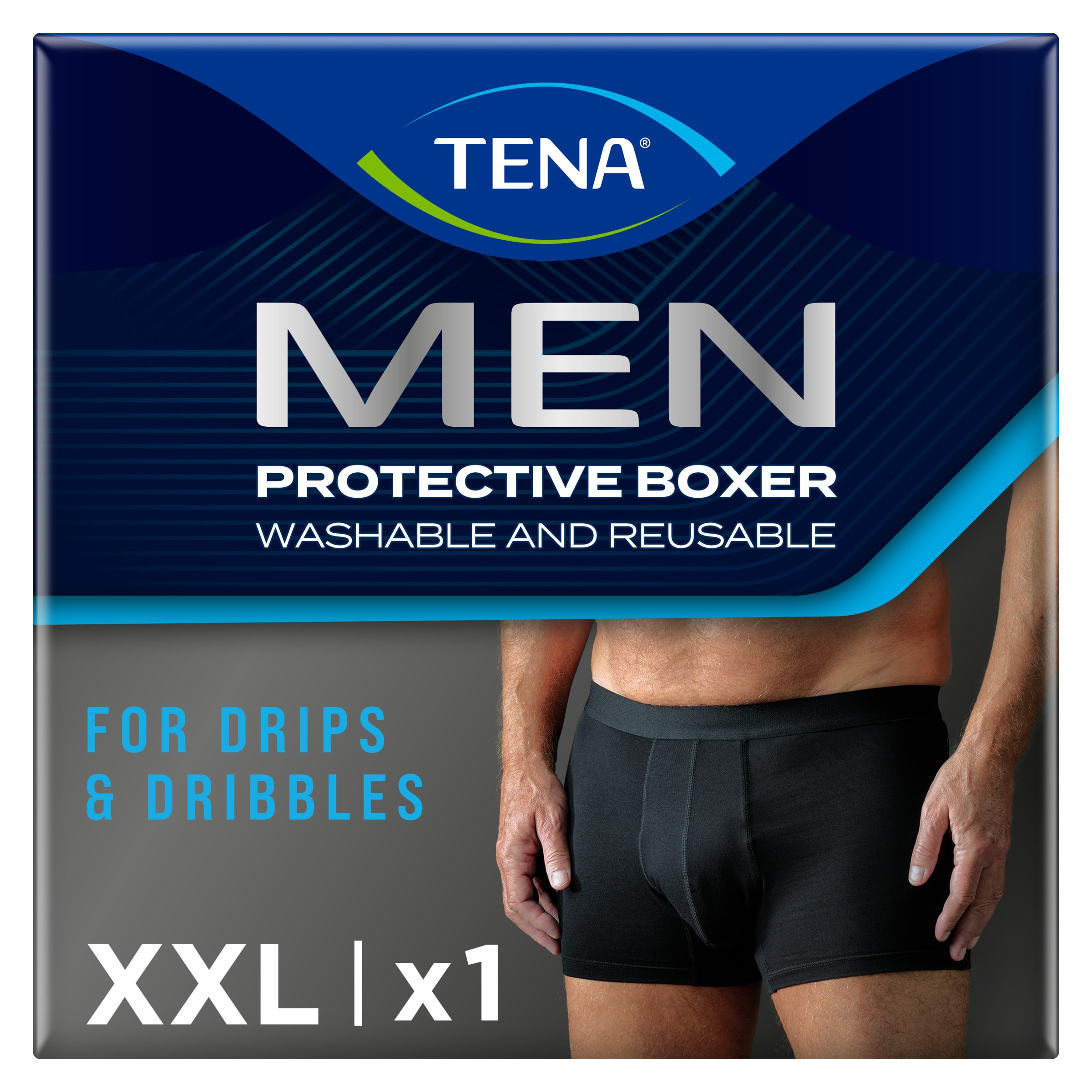 TENA MEN Washable and Reusable Protective Boxer Black XXL - Tesco Groceries
