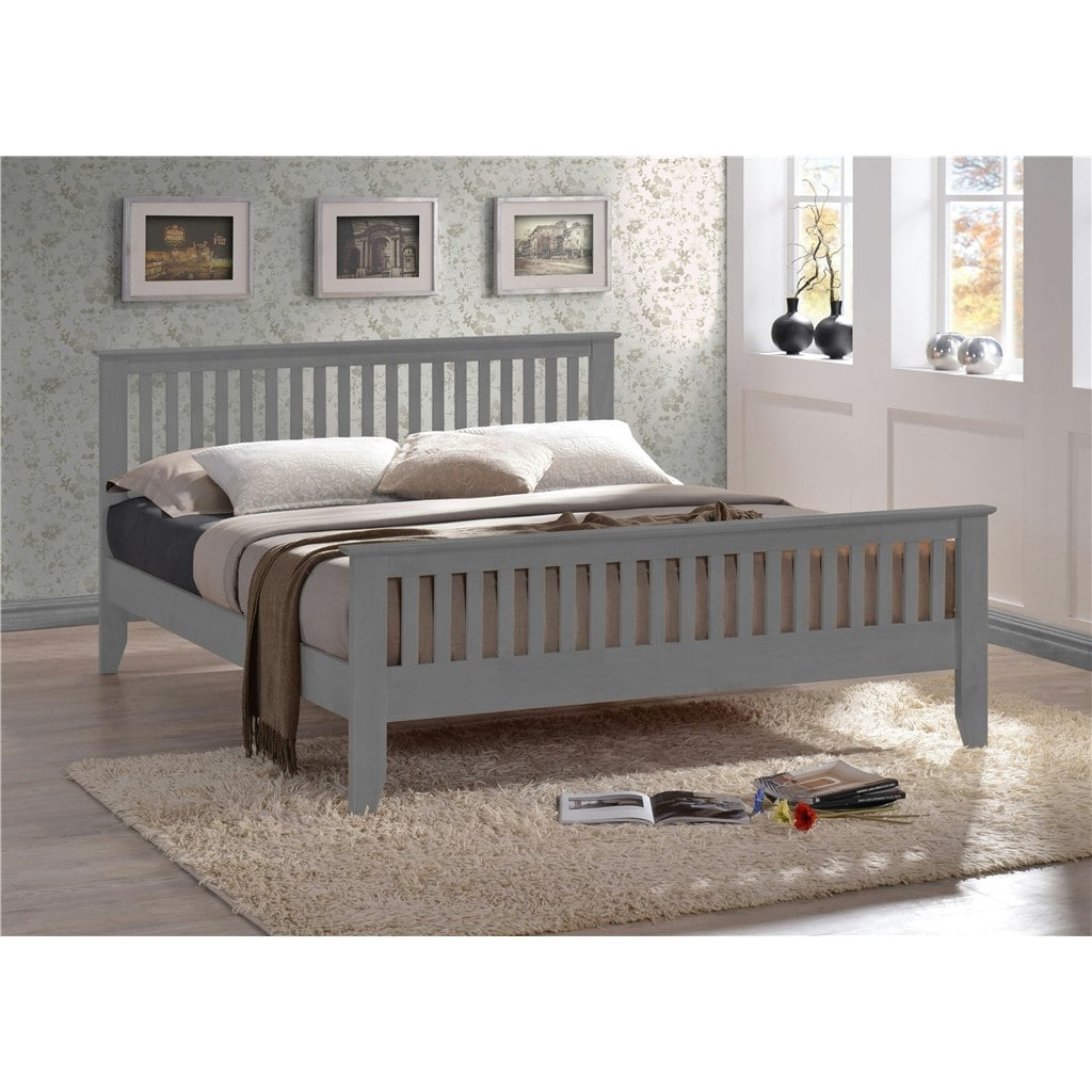 Honey Oak Wooden Bed Frame - Double 4ft 6" - Tesco Groceries