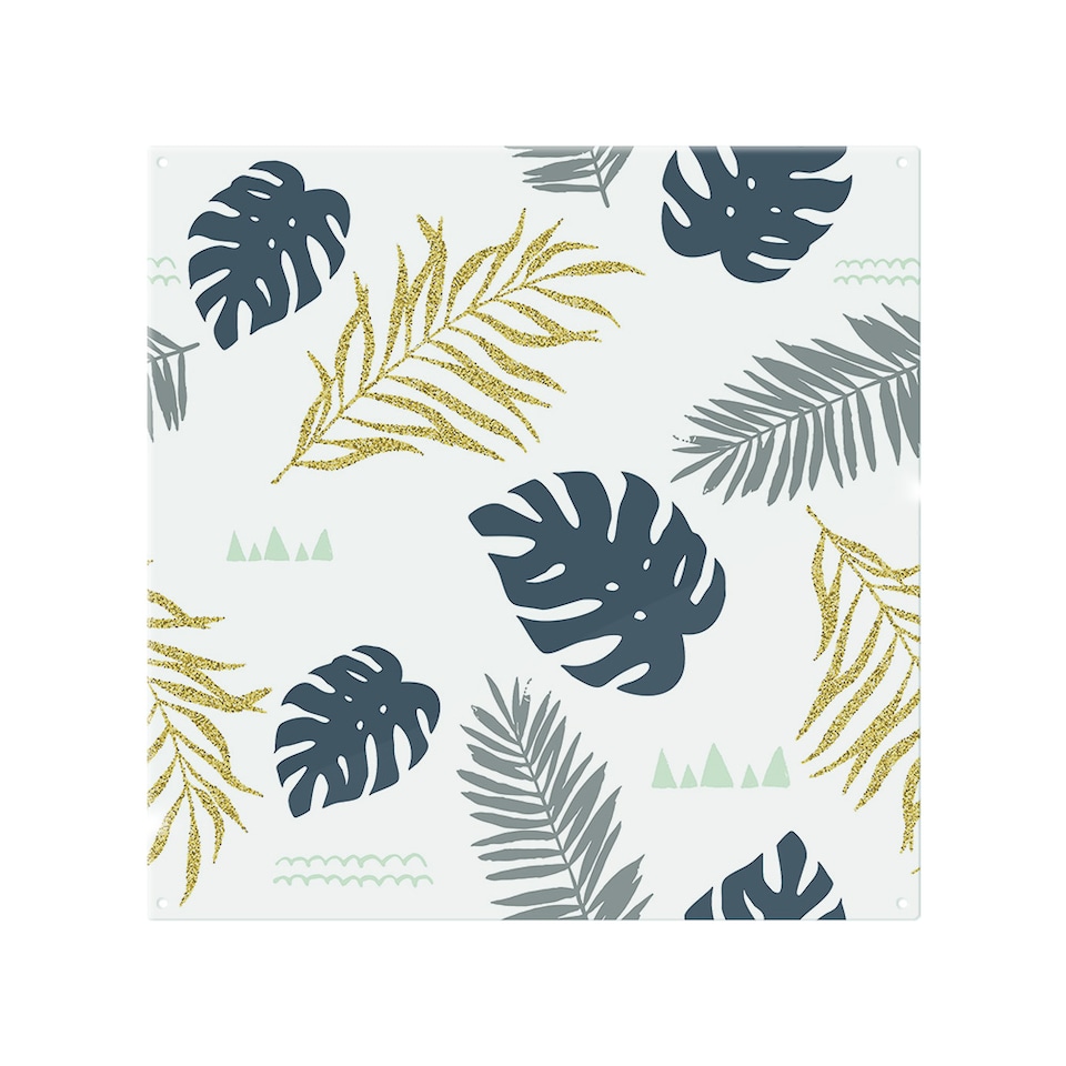 Gold Glitter & Navy Leaves Splash Back | White - Tesco Groceries