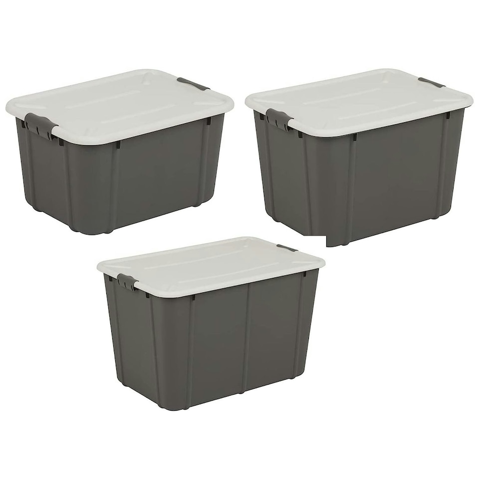 2 x 16L Organic Stackable Multi Capacity Grey Strong Storage Containers ...