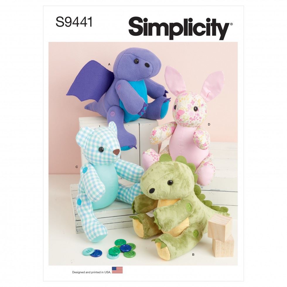 Simplicity 9441 Paper Sewing Pattern – Toy, Os (One Size), Intermediate ...