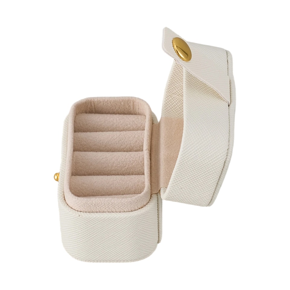 Living and Home Compact Portable Mini Ring Holder Case-White | White ...