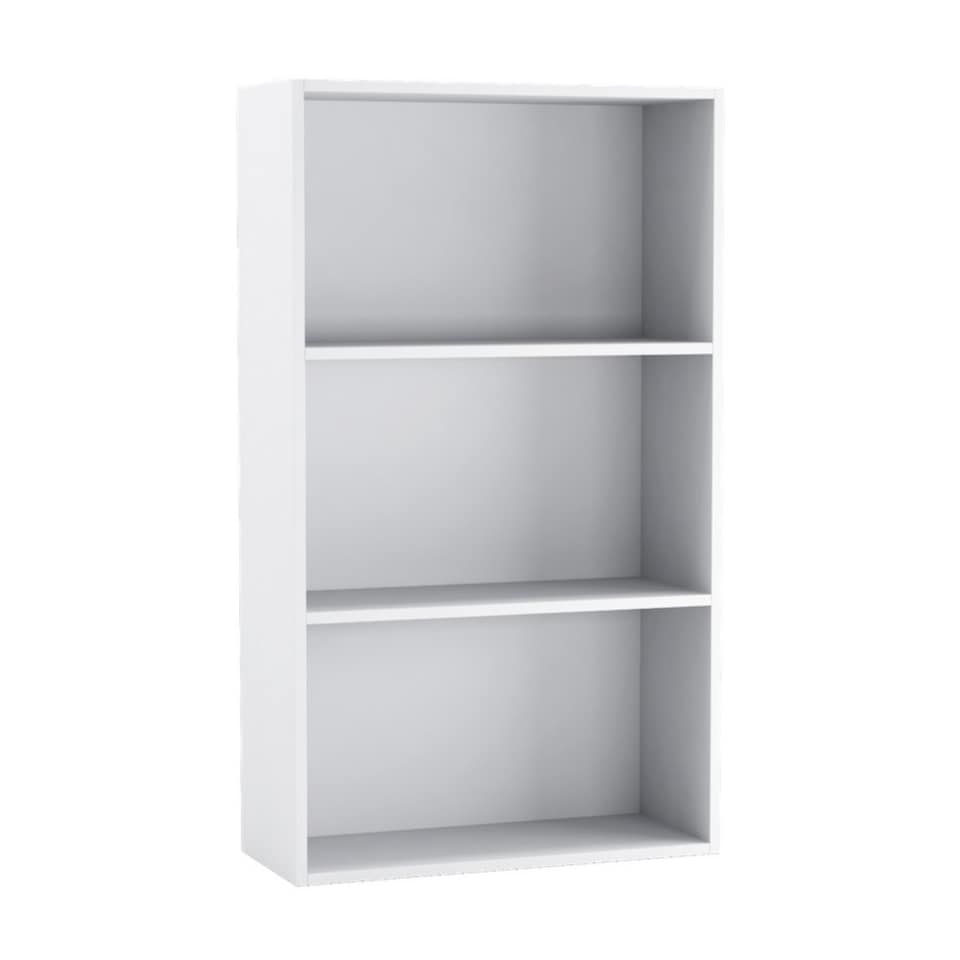 Wide 3 Shelf Tier Wooden Bookcase Cabinet Storage Shelving Display ...