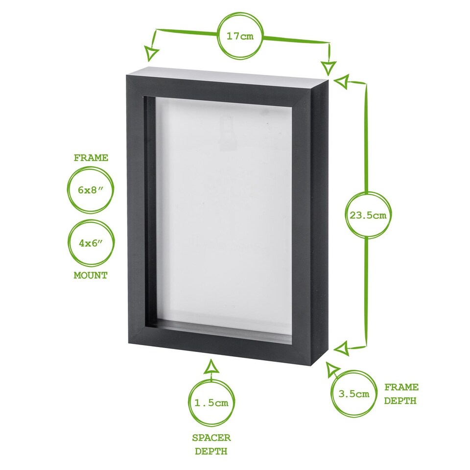 Nicola Spring A5 (6 x 8") Photo Frames - Black/White Mount - 3D Picture ...
