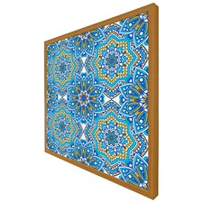 Floral and geometric embellished tiles (Picutre Frame) Brown | Oak | XL ...