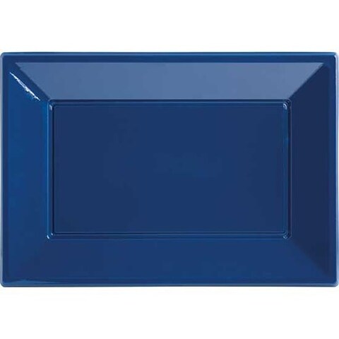Blue Rectangular Reusable Plastic Serving Tray – 9 x 13 Inches / 23 x ...