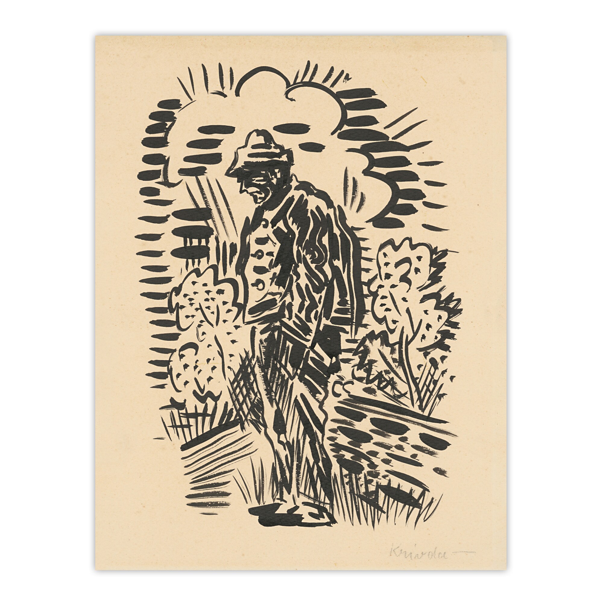 Guilt Ink Drawing Arnold Weisz Kubincan Huge Wall Art Poster Print ...