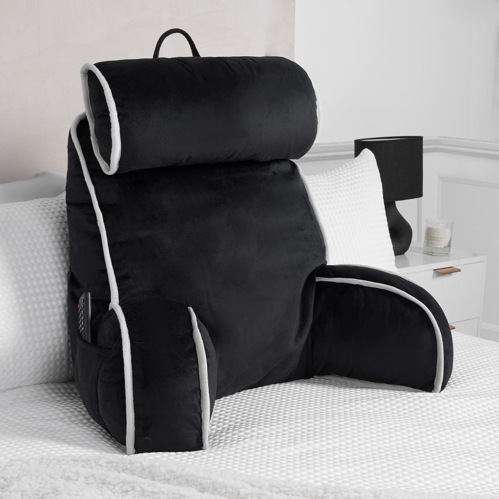 OHS Piped Edge Reading Pillow with Head Rest Back Support Bed Sofa ...