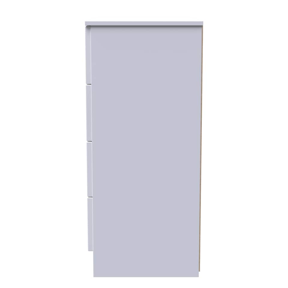 Lucca 4 Drawer Chest of Drawers in White Gloss & White (Ready Assembled ...