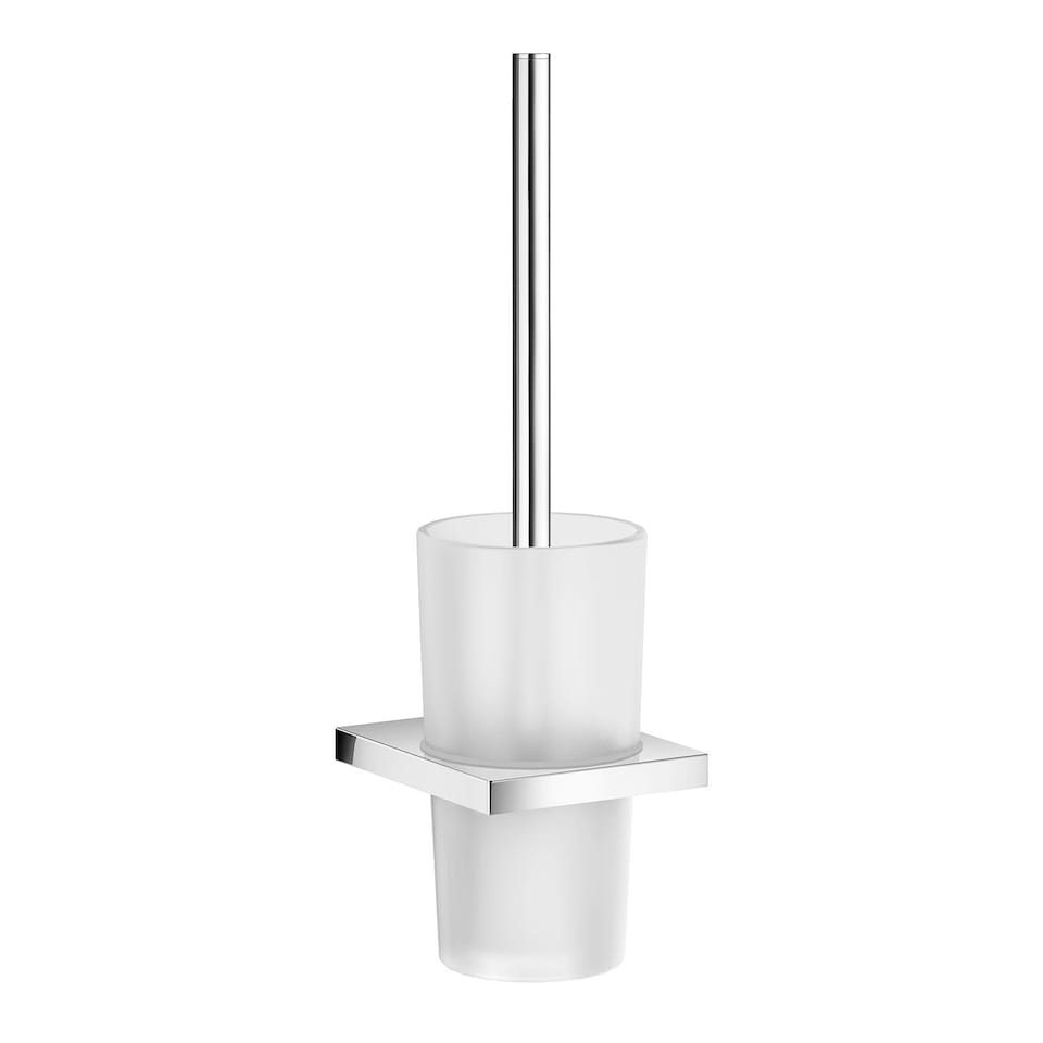 Smedbo Polished Chrome Toilet Brush and Frosted Glass Holder - Tesco ...