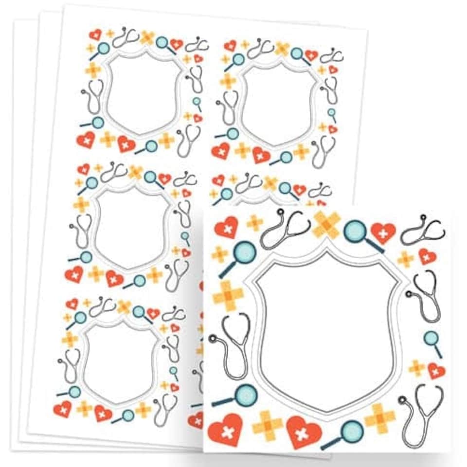 Doctors Design 80mm Square Sticker sheet of 6 - Tesco Groceries