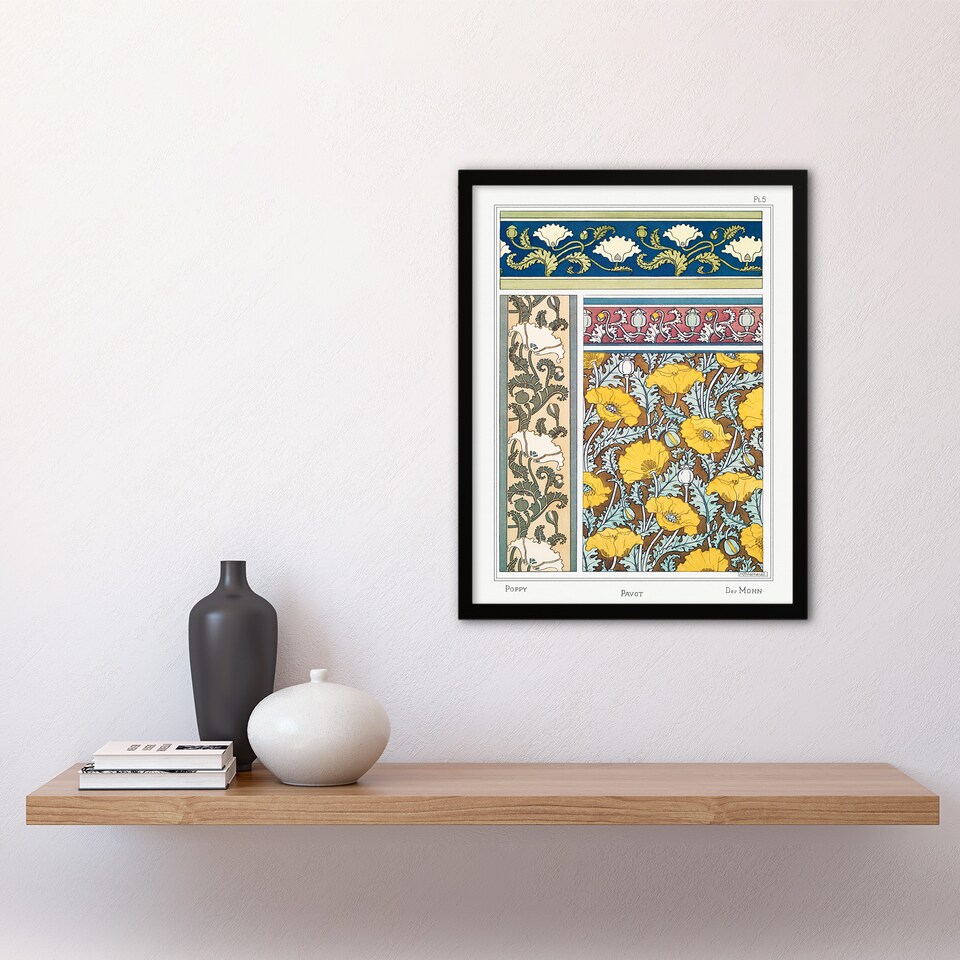 Maurice Pillard Verneuil Framed Wall Art Print Poppy Flower Patterns ...