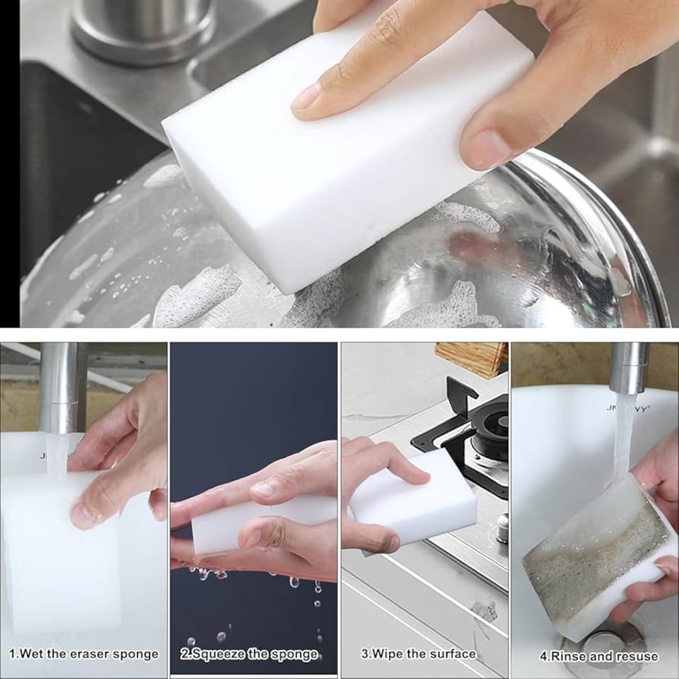 2Work Erase All Sponge 100x60x25mm (Pack of 10) 2W06003 - Tesco Groceries