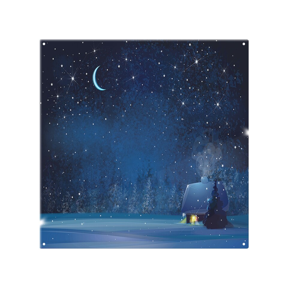 Night Winter Landscape Dining Splash Back | White - Tesco Groceries