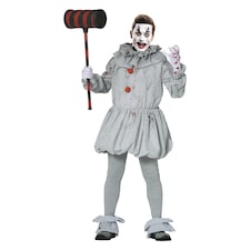Fiestas Guirca Mens Killer Clown Costume Set | Grey | Grey/Red | M | 1 ...
