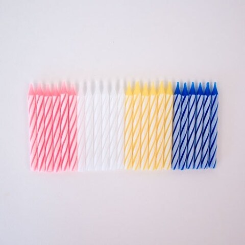 Assorted Colour Spiral Candles - Pack of 24 - Tesco Groceries