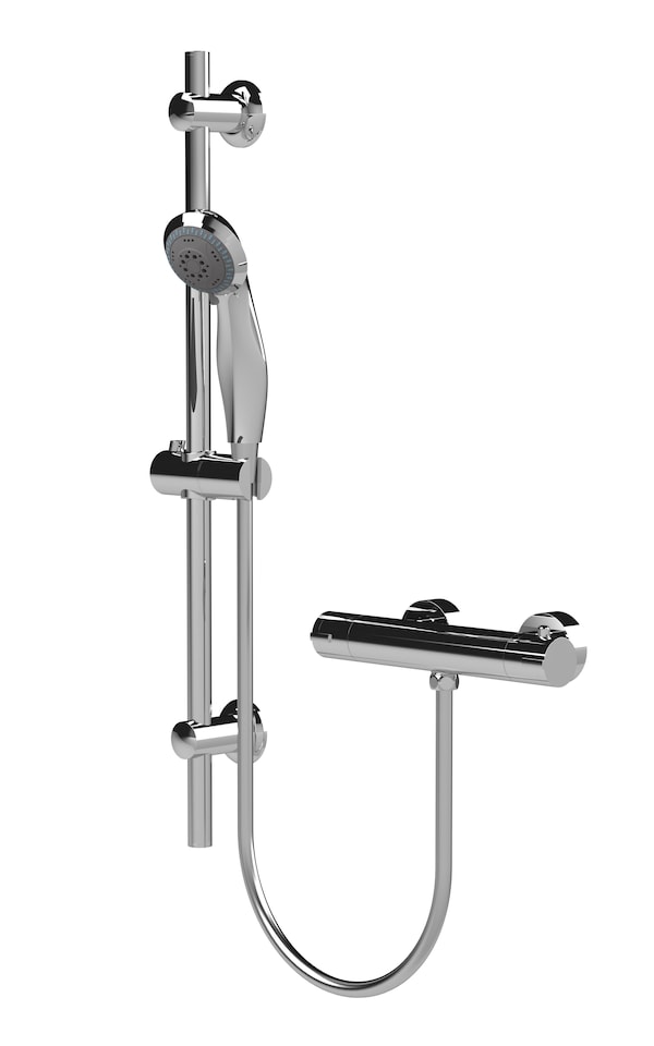 Round Bar Valve and Slide Rail Shower Kit Chrome Balterley - Tesco ...