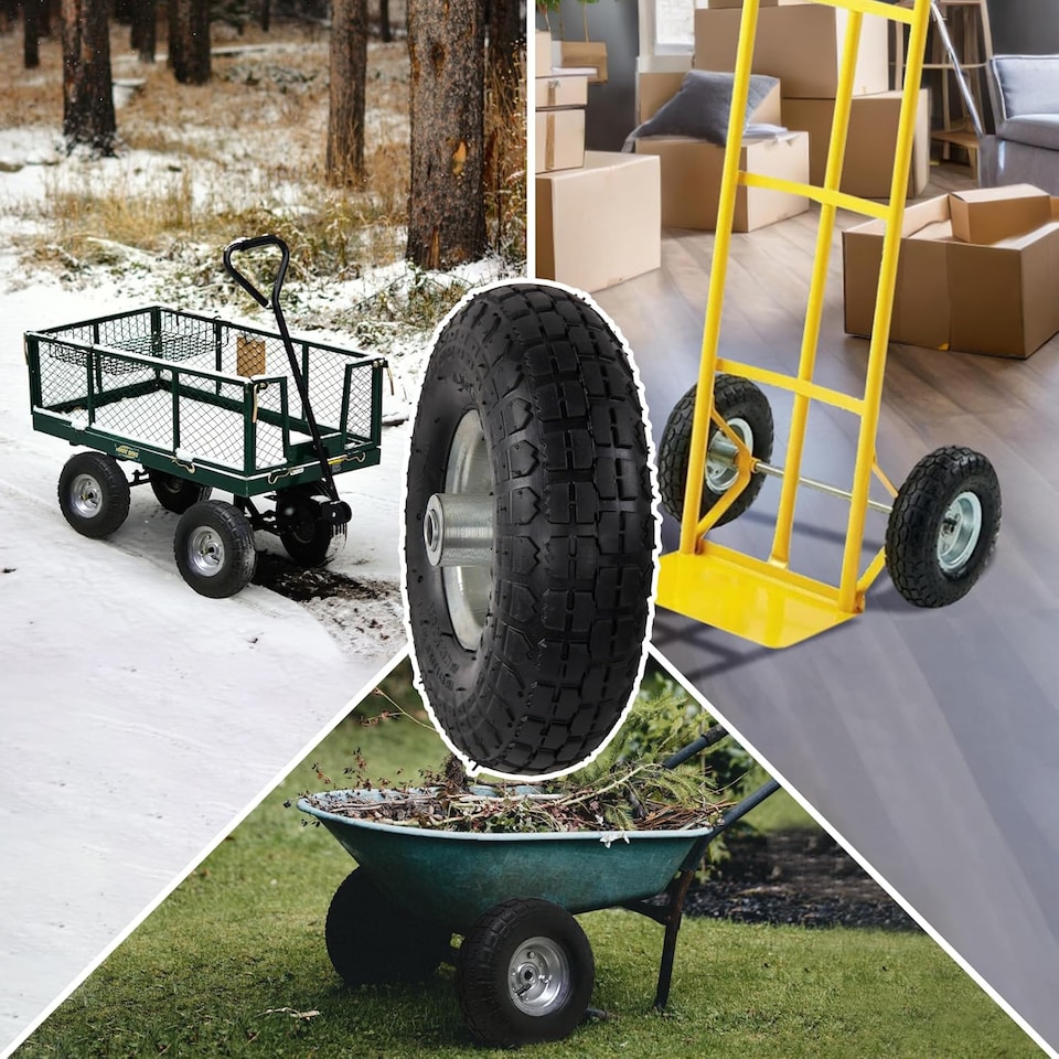 Pneumatic Sack Truck Tyre 10' Wheel For Wheelbarrows Carts Hand Trucks ...