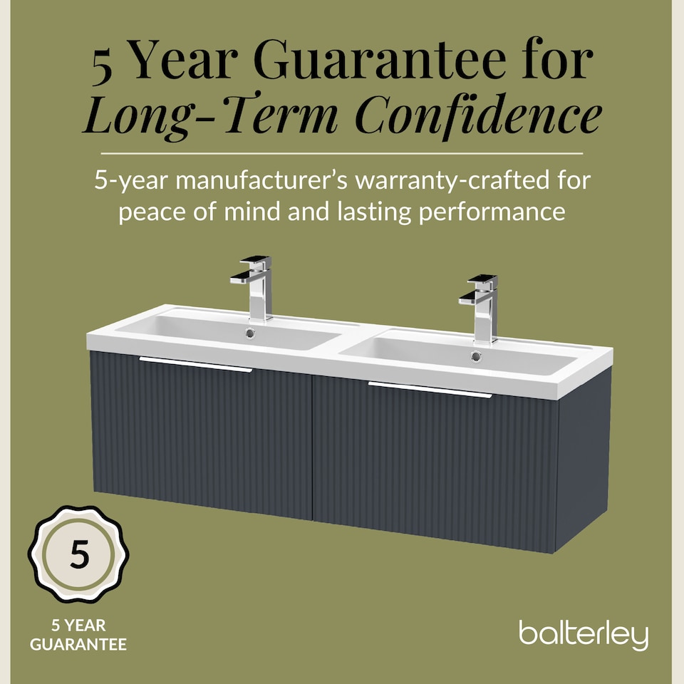 Balterley Fluted Wall Hung 2 Drawer Vanity Basin Unit with Double ...