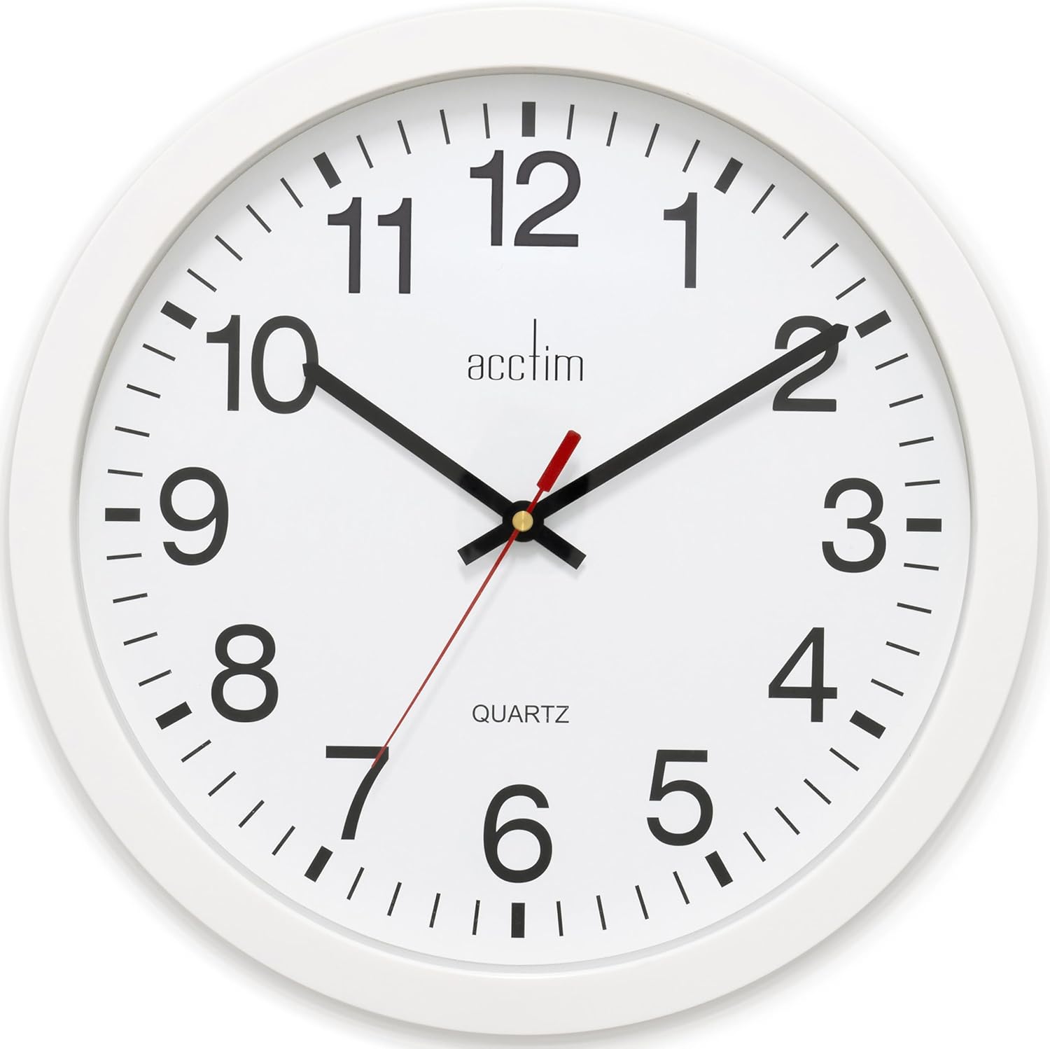 Acctim Controller Wall Clock Non-Ticking Sweep Easy Read Numbers Quartz ...