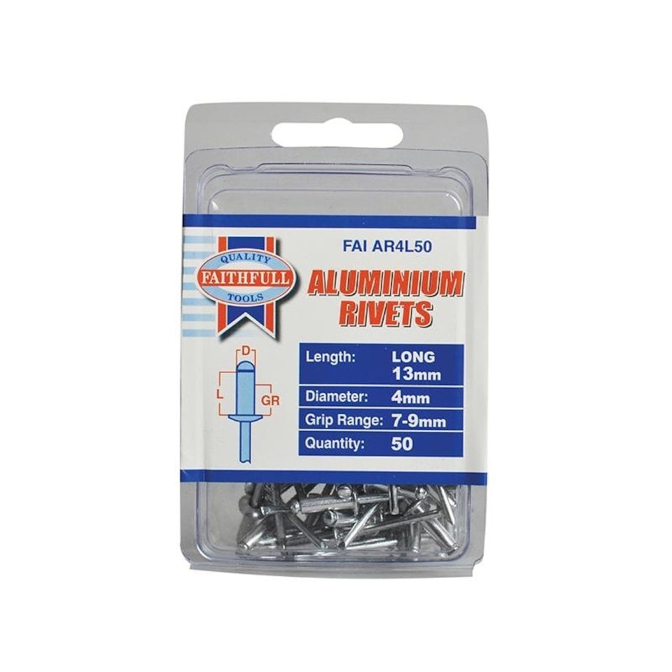 Faithfull Aluminium Rivets - Multi Colour - 4mm Long (Pack 50) - Tesco ...