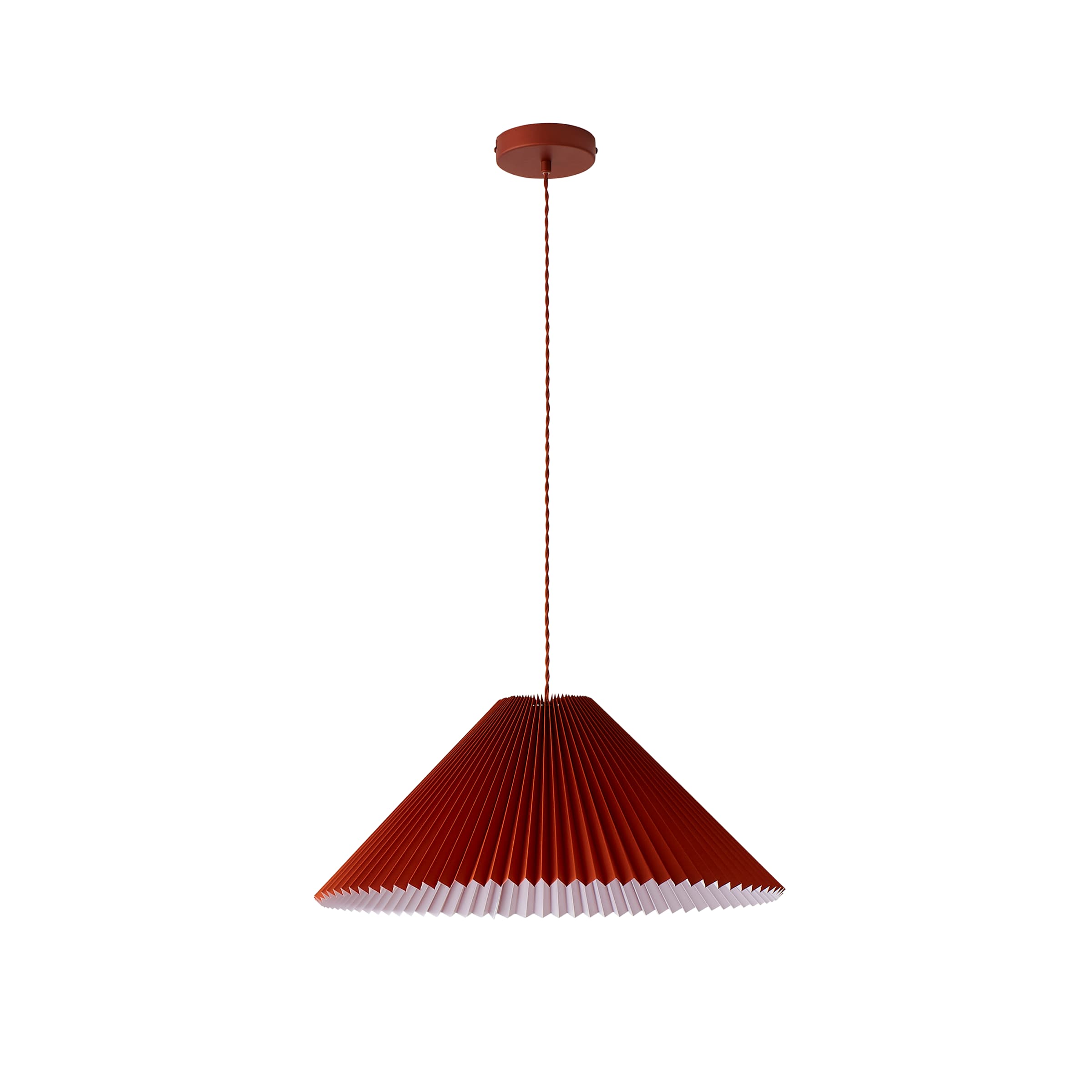 ValueLights Akira Burnt Orange Paper Pleat Single Drop Ceiling Pendant ...