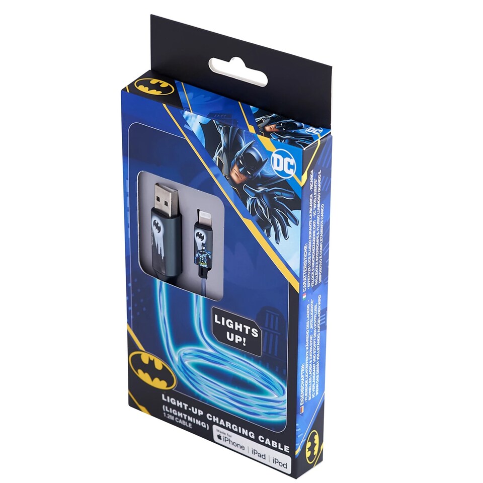 Lazerbuilt Batman Light-Up Lightning Cable with Flowing LED Effect ...