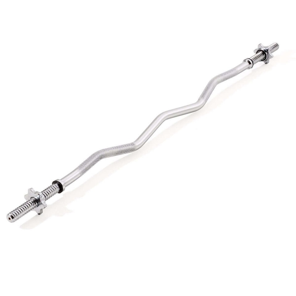 York EZ Curl Spinlock Bar, 1" Shaft, 1.2 m, 125 kg Capacity | Multi ...