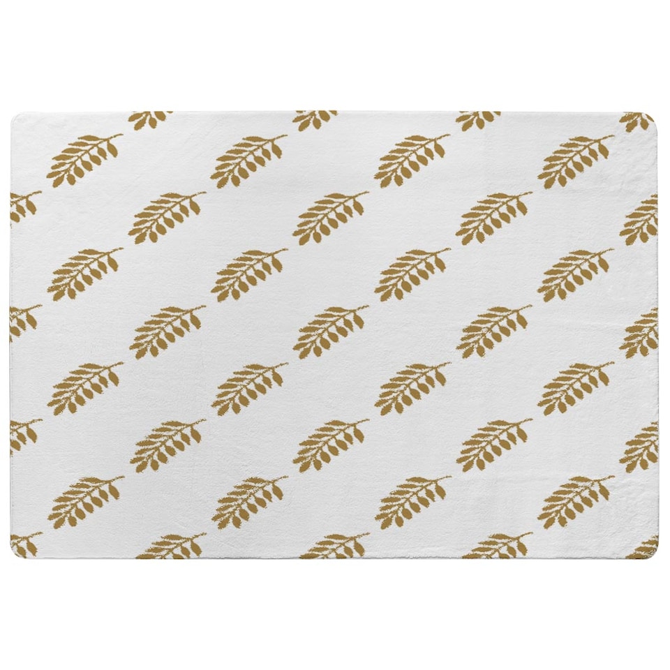 Gold Leaf Pattern Designer Rug | Multi - Tesco Groceries