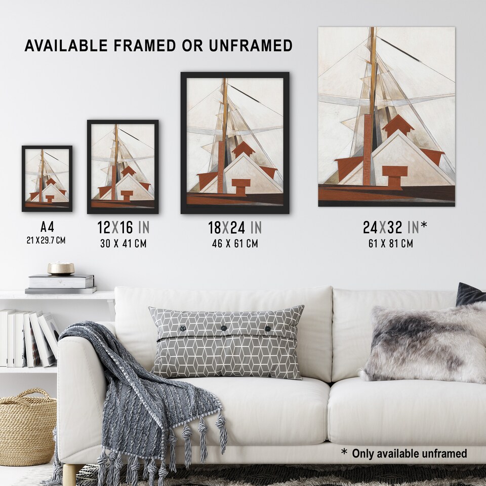Sailboat Masts Cubist Painting Demuth Wall Art Poster Print 12X16 ...