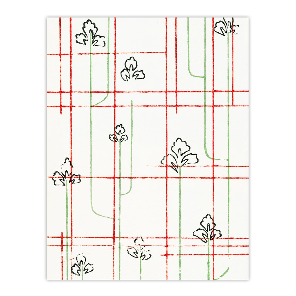 Leaf Lines Shima Textile Pattern Japanese Wall Art Print Korin 24x32 ...