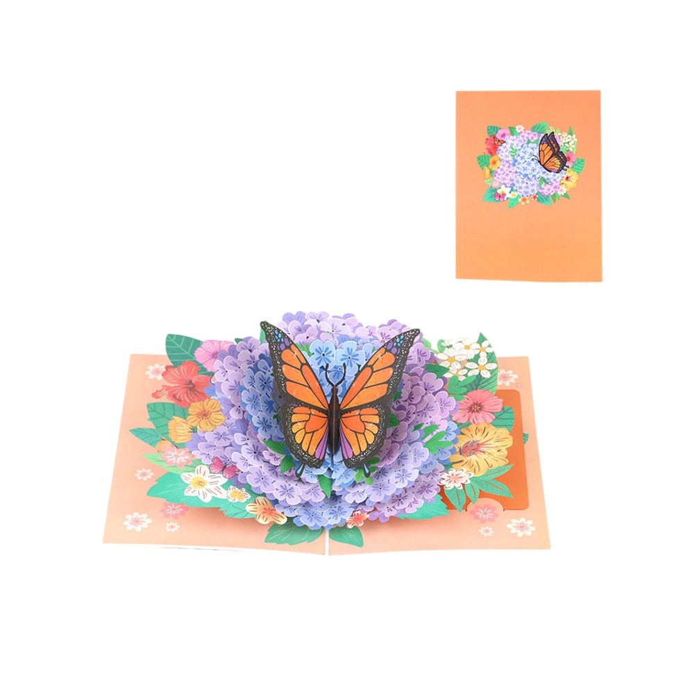 Hydrangea Harmony Butterfly 3D Pop Up Greeting Card - Tesco Groceries
