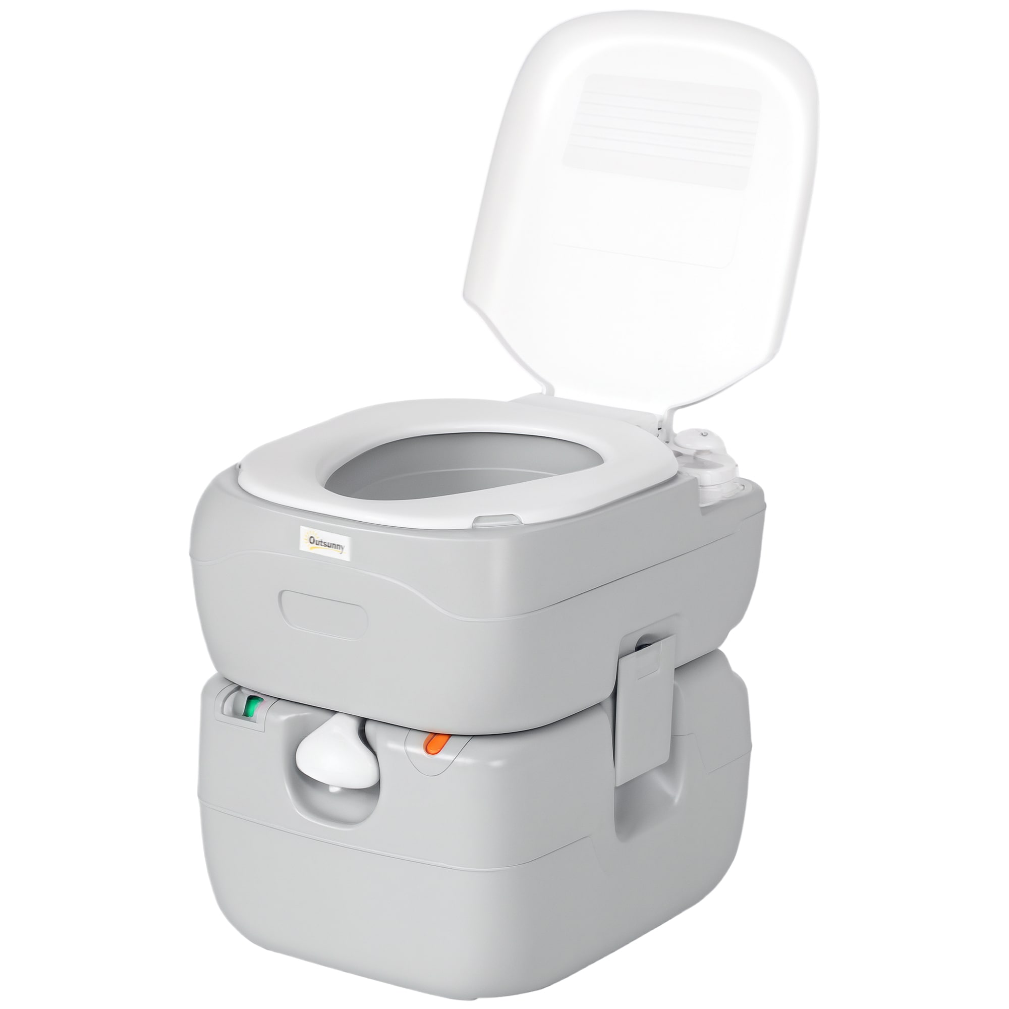 Outsunny Portable Toilet with Detachable Tanks for Camping, Grey ...
