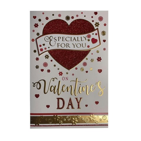 Especially For You Glitter Heart Design Open Valentine's Day Card ...