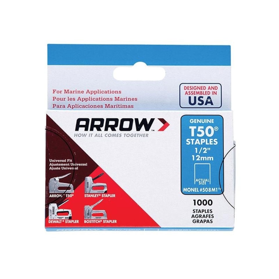 Arrow T50 Monel Staples - Multi Colour - 8mm - 5/16 inch - Tesco Groceries