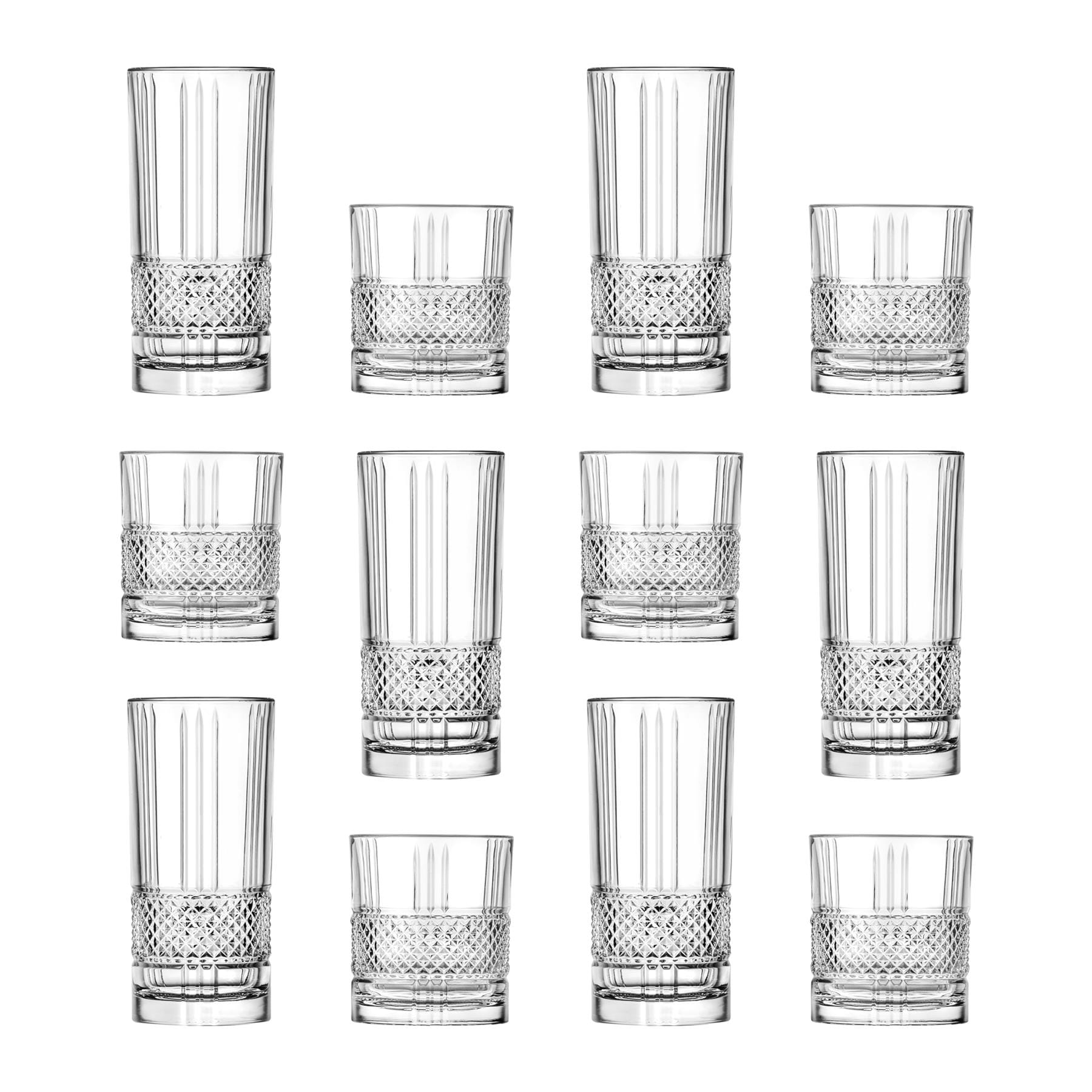 RCR Crystal 12 Piece Brillante Glassware Set - Tesco Groceries